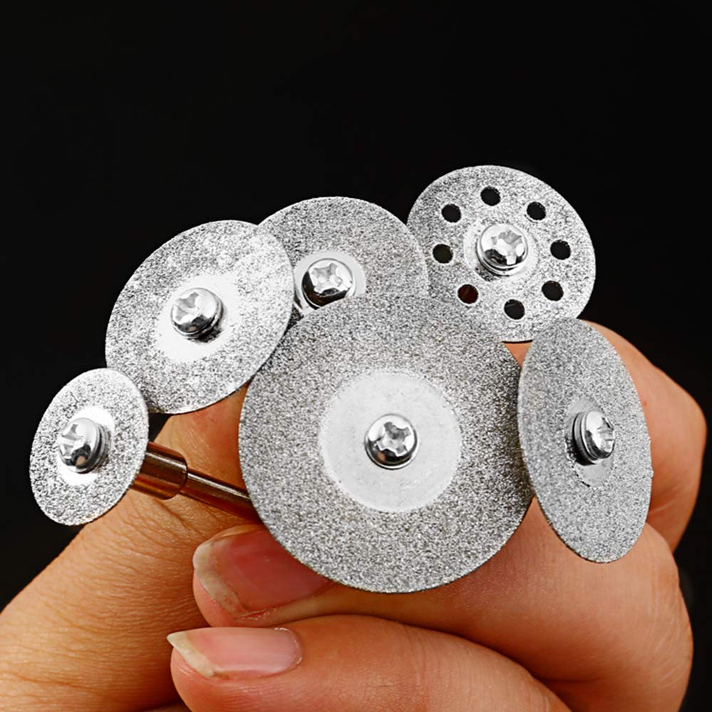 Diamond Cutting Wheel, 10PCS 1/8" Diamond Cutting Discs Cut-off Wheel Blades Set Comepatible with Dremel Rotary Tool by Oudtinx