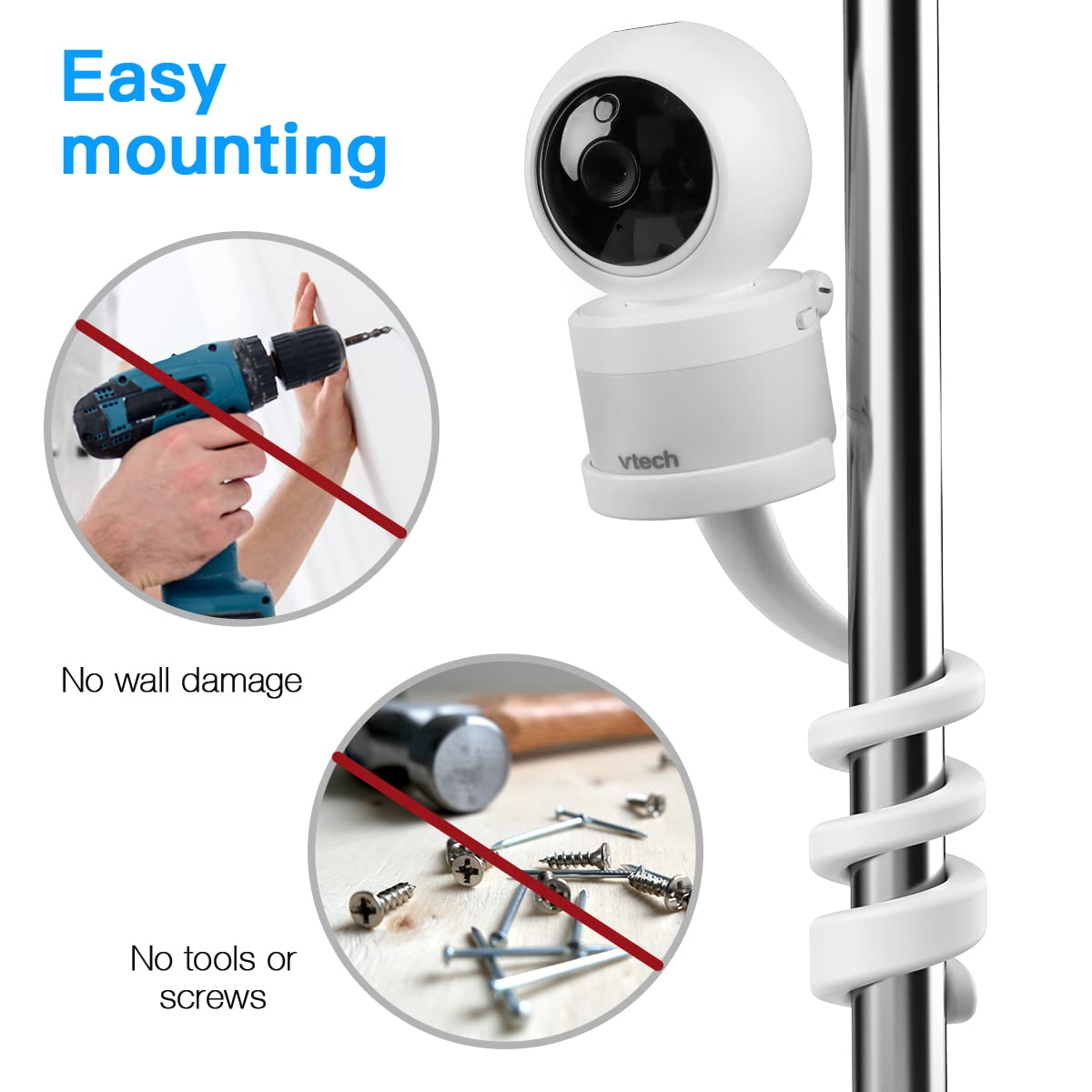 oioaahkeo Baby Monitor Mount for VTech VM5463 Baby Monitor No Drilling(1 Pack)