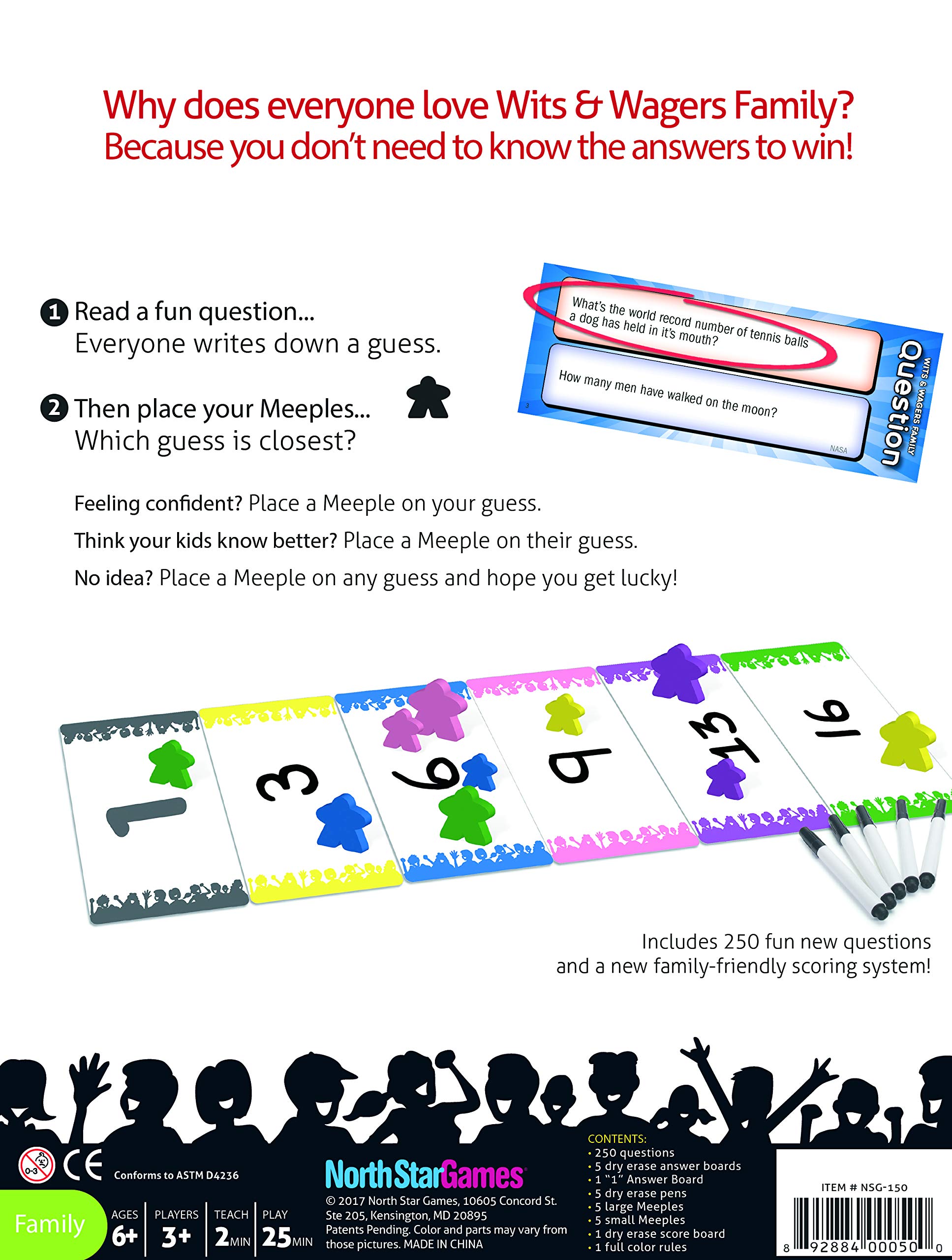 North Star Games Wits & Wagers Family Edition - Kid Friendly Party Game and Trivia
