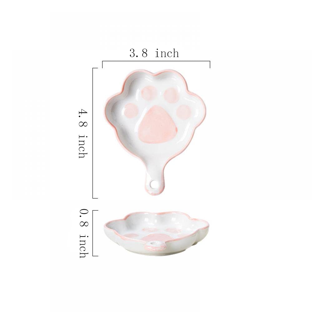 Gaolinci Cute Cat Claw Ceramic Spoon Rests, Easy-to-Clean Kitchen Cutlery Holder (Set of 2)