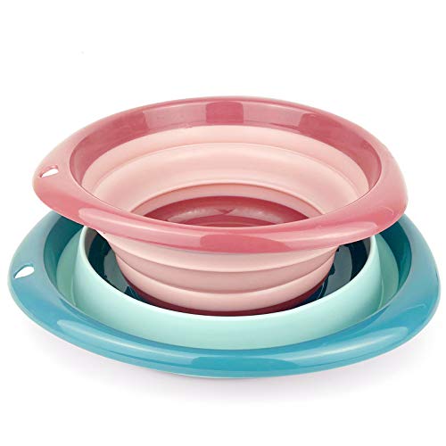 CARTINTS Collapsible Wash Basin Camping Foldable Dish Tub for Kitchen, Camping, RV, Space Saving, Easy to Store, 2Pack