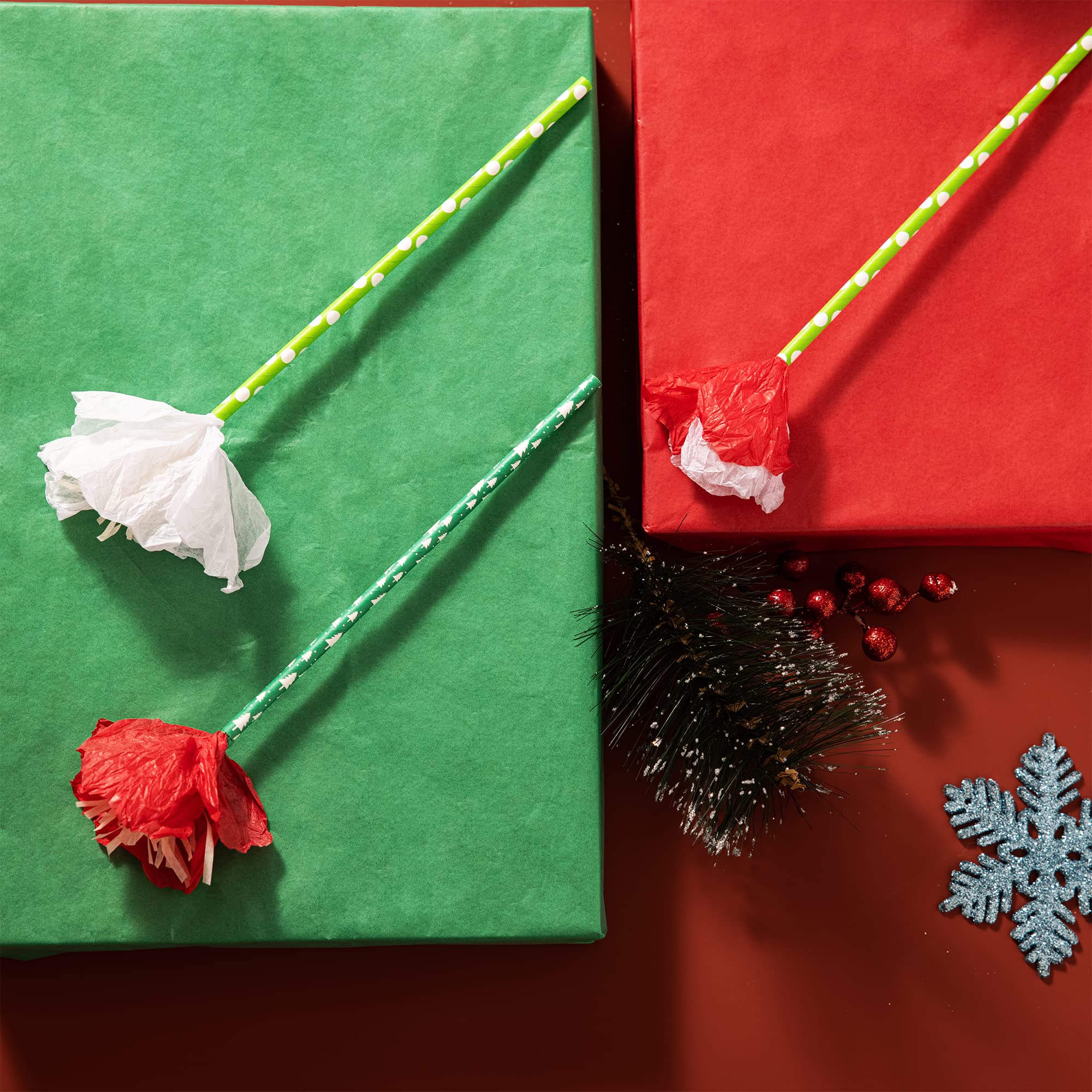 JOYIN 72 Sheets Christmas Tissue Paper Assortment (Red, Green & White) in 20" x 20" for Christmas Wrapping Tissue Paper, Party Supply