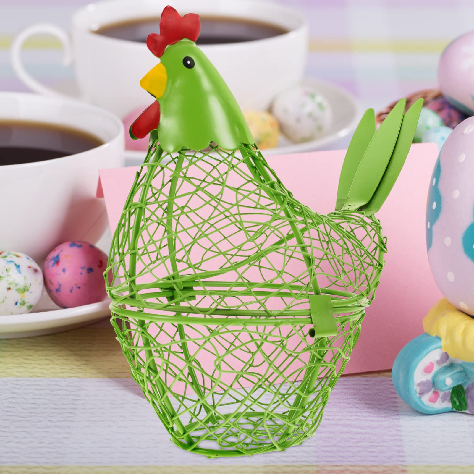 Didiseaon Fresh Egg Holder Eggs Gathering Basket Hen Egg Basket Iron Storage Rack Vintage Kitchen Storage Basket Vegetable Basket