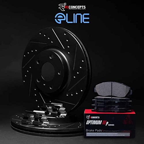 R1 Concepts Front Brakes and Rotors Kit |Front Brake Pads| Brake Rotors and Pads| Optimum OEp Brake Pads and Rotors| Hardware Kit|fits 2004-2012 Subaru Baja, Forester, Impreza, Legacy, Outback