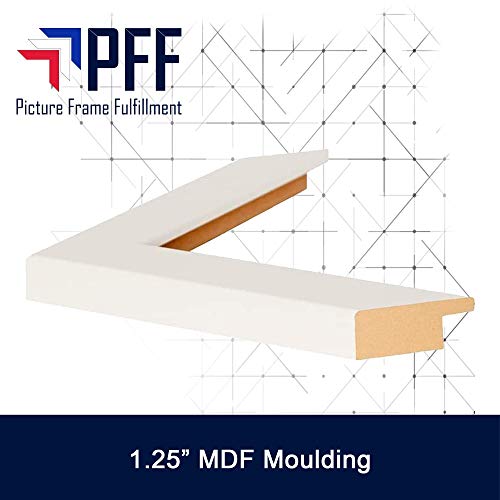 Picture Frame Factory Outlet | 20x27 Picture Frame | 1.25β White Moulding | Plexi Glass and Hanging Hardware Included