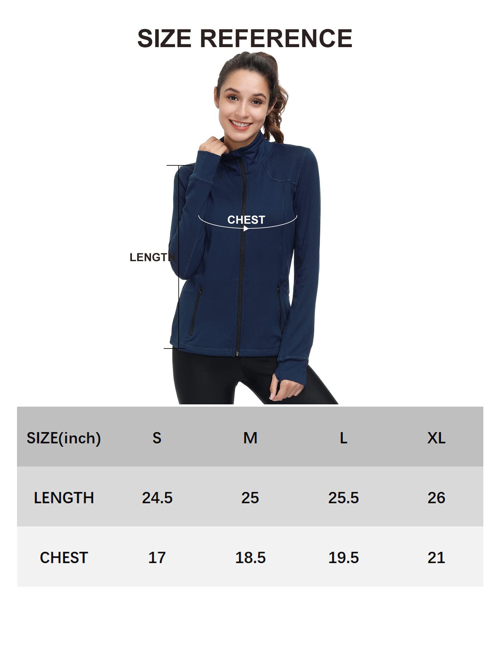 Dolcevida Womens Sports Jackets Zip Up Workout Yoga Jacket with Pockets