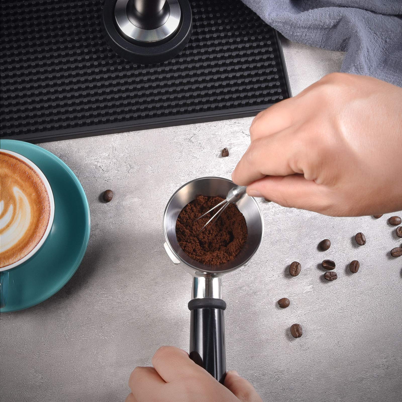 Espresso Coffee Stirrer, MATOW Stainless Steel Mini Whisk for Espresso Stirring Distribution β Professional Coffee Powder Stirring Tool