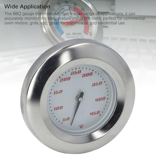 Grill Thermometer, 3 Inch Stainless Steel Kitchen BBQ Smoker Thermometer Gauge, 50 to 450℃ Integrated Design for Commercial and Residential Use