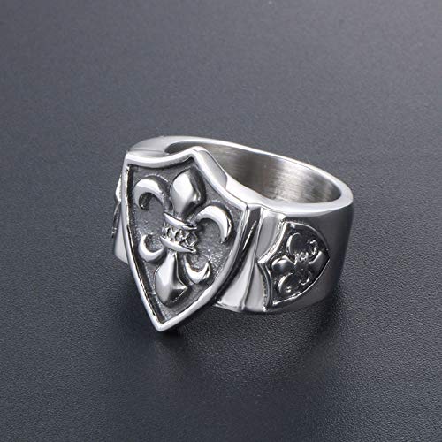 DWJSu Vintage Fleur De Lis Ring Punk Rings Adjustable Opening Mens Biker Ring Statement Rings for Women