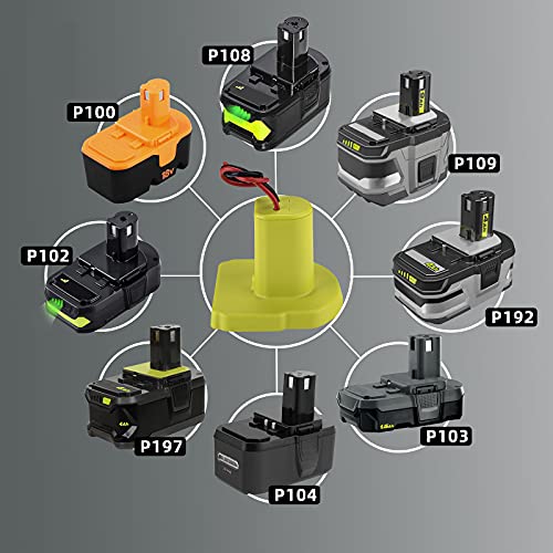 Power Wheels Adapter for Ryobi 18V P108 P107 P102 Battery Dock Power Connector Rc car Rc Truck 12 Gauge Robotics