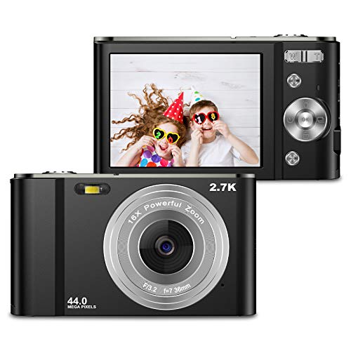 Digital Camera 2.7K 44MP Camera, VAFOTON 2.8" LCD Rechargeable Mini Compact Pocket Camera with 16X Zoom for Adult Seniors Students Kids Beginner