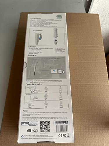 WAVLINK AC1200 High Power Outdoor Weatherproof WiFi Range Extender, Long Range Wireless AP/Router/Repeater/WISP Mode with POE Powered, Point to Point WiFi Bridge, 4x7dBi Omni Directional Antennas