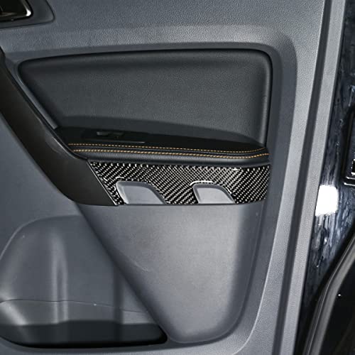 taruisixt for Ford Ranger 2015 2016 2017 2018 2019 2020 2021 Real Carbon Fiber (Soft) Car Back Row Inner Door Decorative 3D Sticker Car Interior Accessories