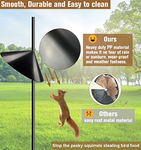Garbuildman Squirrel Baffle for Bird Feeder Pole, Outside Pole Mount Bird House Guard for Outdoor Shepherdâs Hook, 19 Inch Diameter, 1 Pack