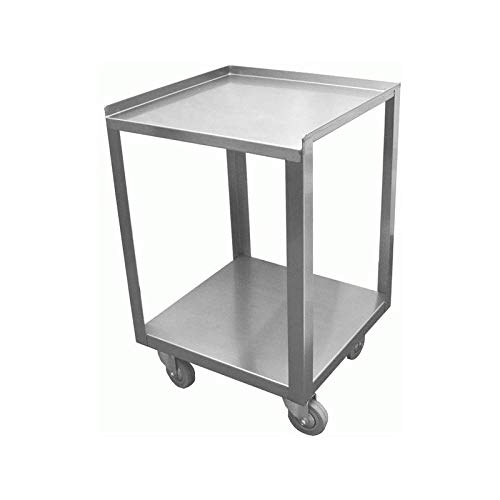 GSW DN-CART All Welded Stainless Steel Construction Donut Table Cart, with 15” x 15” Top, with 3” KP4114 Swivel Casters with Brakes, 15” x 15” x 23”