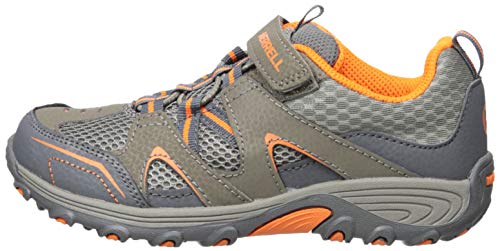 Merrell unisex child Trail Chaser Hiking Sneaker, Gunsmoke/Orange, 4 Big Kid US