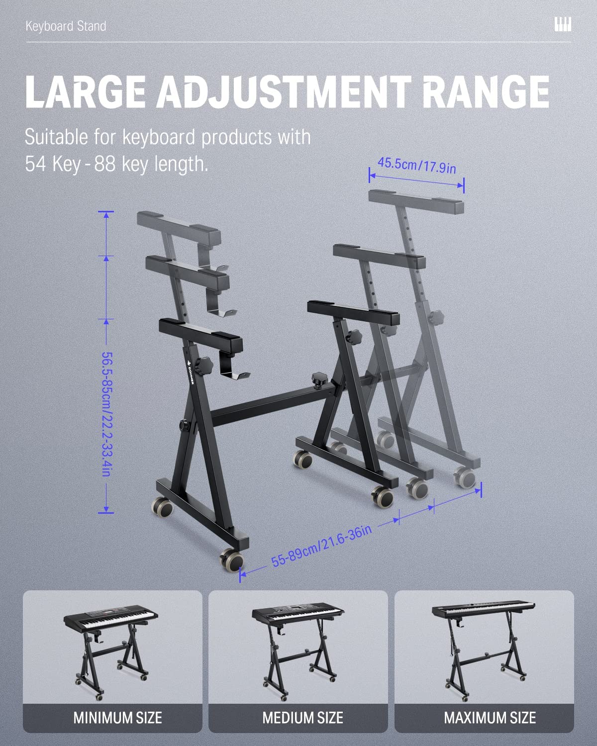Donner SE-1 Digital Piano + Z-style Heavy-Duty Keyboard Stand