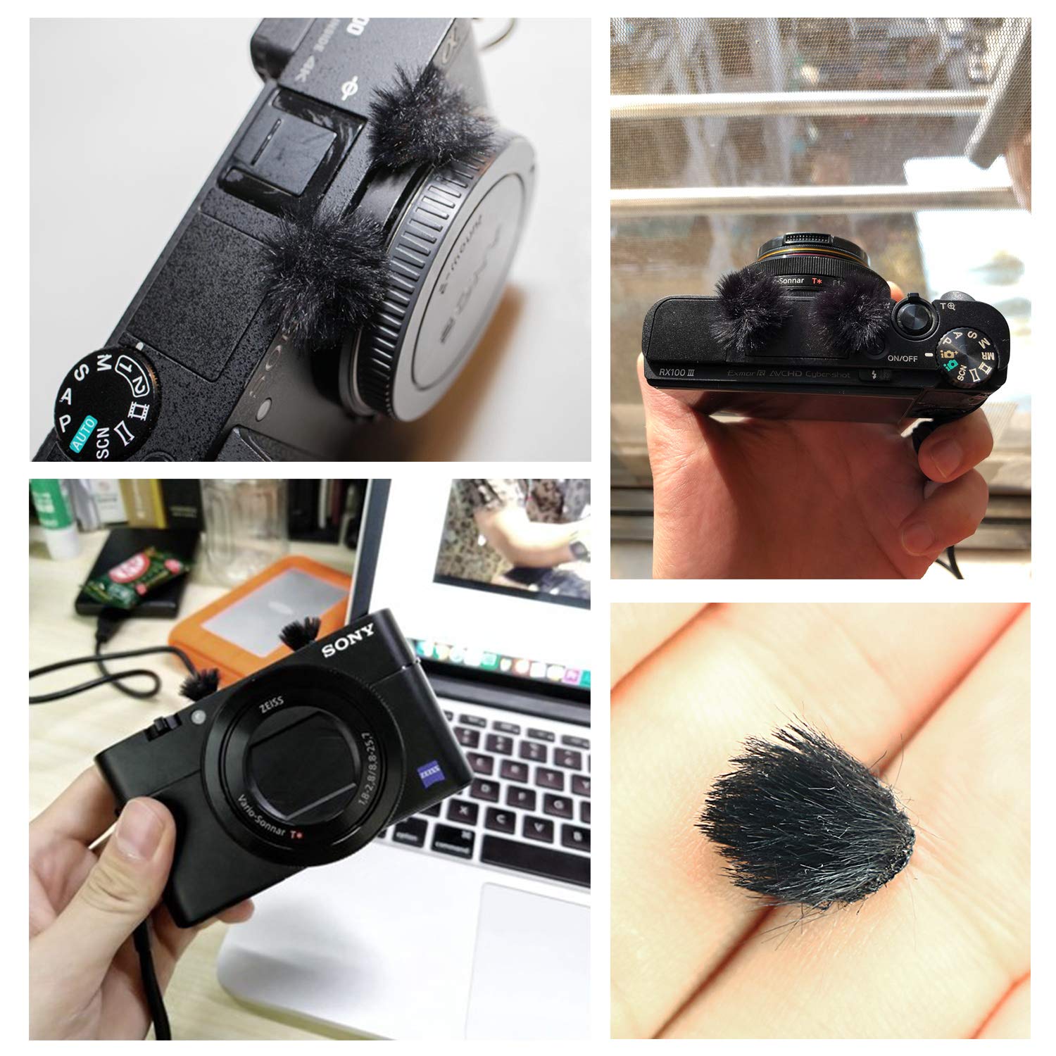 SUNMON Camera Mic Windscreen Windshield Wind Muff for DJI Osmo Action Camera,Sony RX1 RX10 RX100 Digital Compact Cameras Wind Cover (10 Pack)
