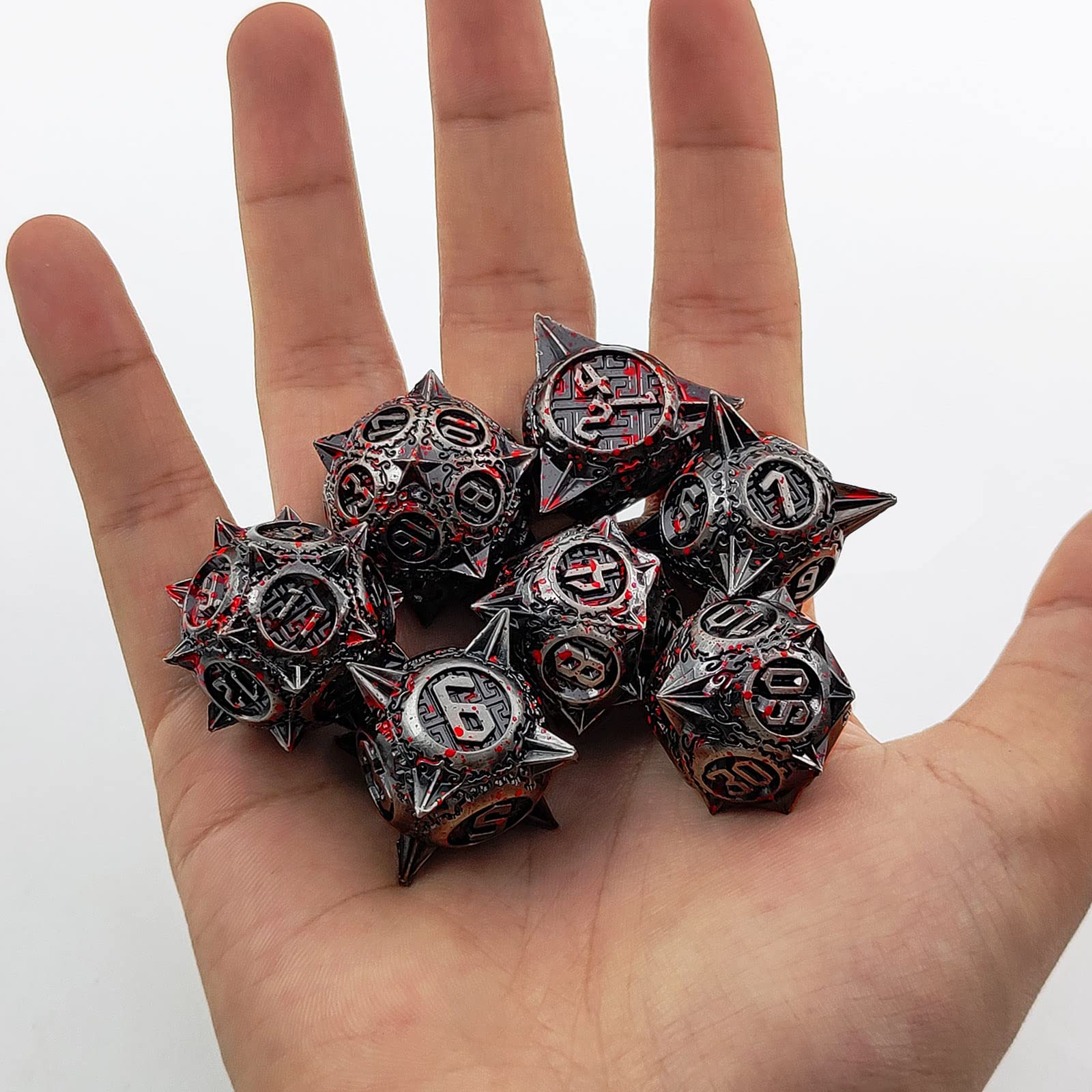 DND Dice Set D&D Metal Dice with Dice Bag Dungeons and Dragons Dice Set D and D Dice Set Polyhedral Dice for MTG Pathfinder Warhammer Role Playing RPG Game Dice D20 D12 D10 D8 D6 D4