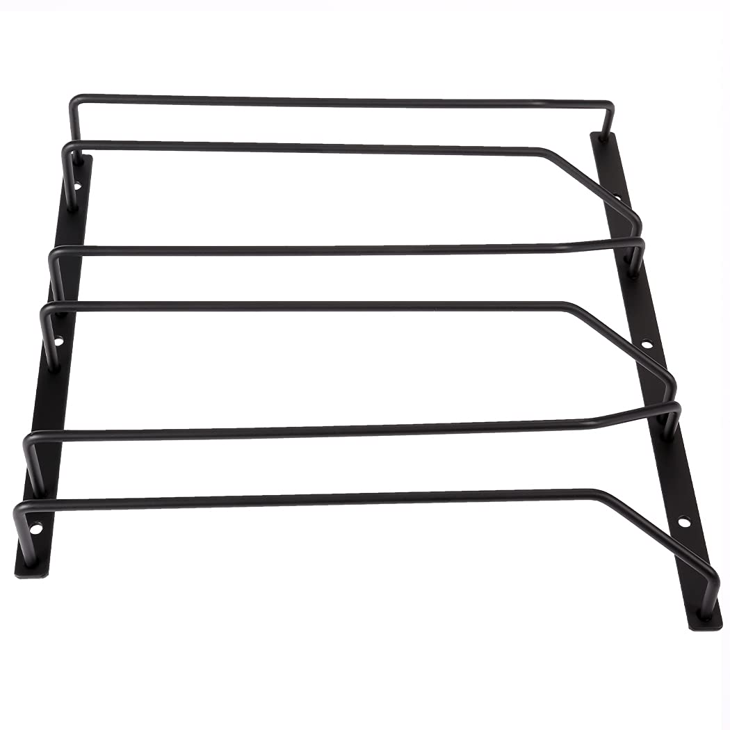Dianoo 30.5cm Black Wine Glass Rack, Wine Glass Holder Under Shelf, Stemware Rack Under Cabinet, 3 Rows