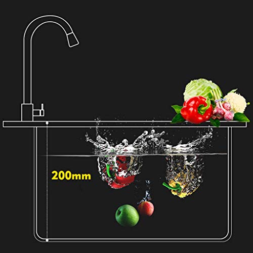 GTFDXJ Vessel Sink Basin Sink and Bathtub Bathroom Hot and Cold Faucet Basin Faucet Single Handle Kitchen Sink Faucet Unique Design Chrome Finish Solid Brass,Silver-50 * 43CM