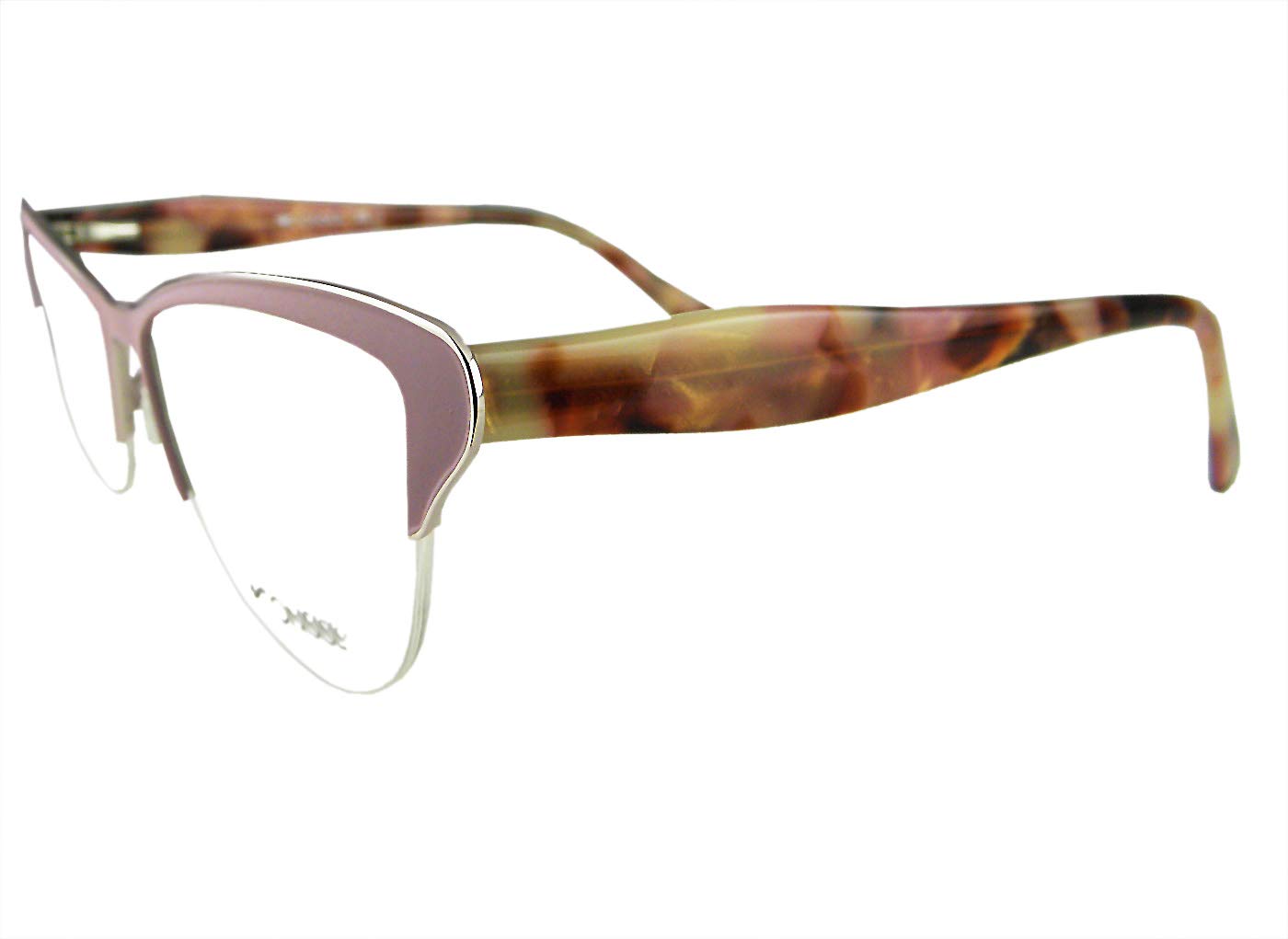 Circleperson women cat eye glasses frames spring hinges half-rimless middle size (White, Clear/w print)