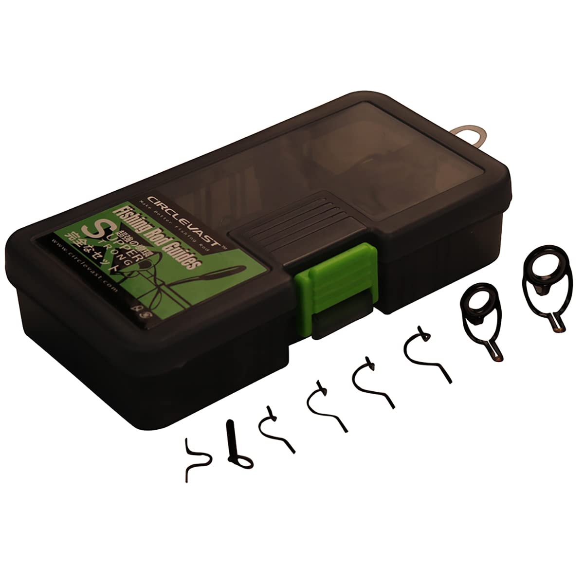 CIRCLEVAST Fly Rod Guide Set Fly Rod Repair Kit Fishing Tip Repair Kit Snake Single Hook Keeper 60pcs 4-10WT Fly Fishing Rod Building Guide with Box Different Size (Snake Black)