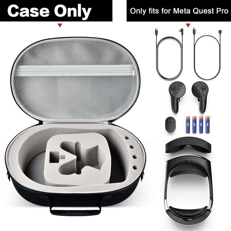 Carrying Case Compatible with Meta Quest Pro/ for Meta Quest 3, Virtual Reality Headset Game System Storage Holder, VR Accessories Travel Organizer for Controllers, Charging Dock, Cables (Box Only)