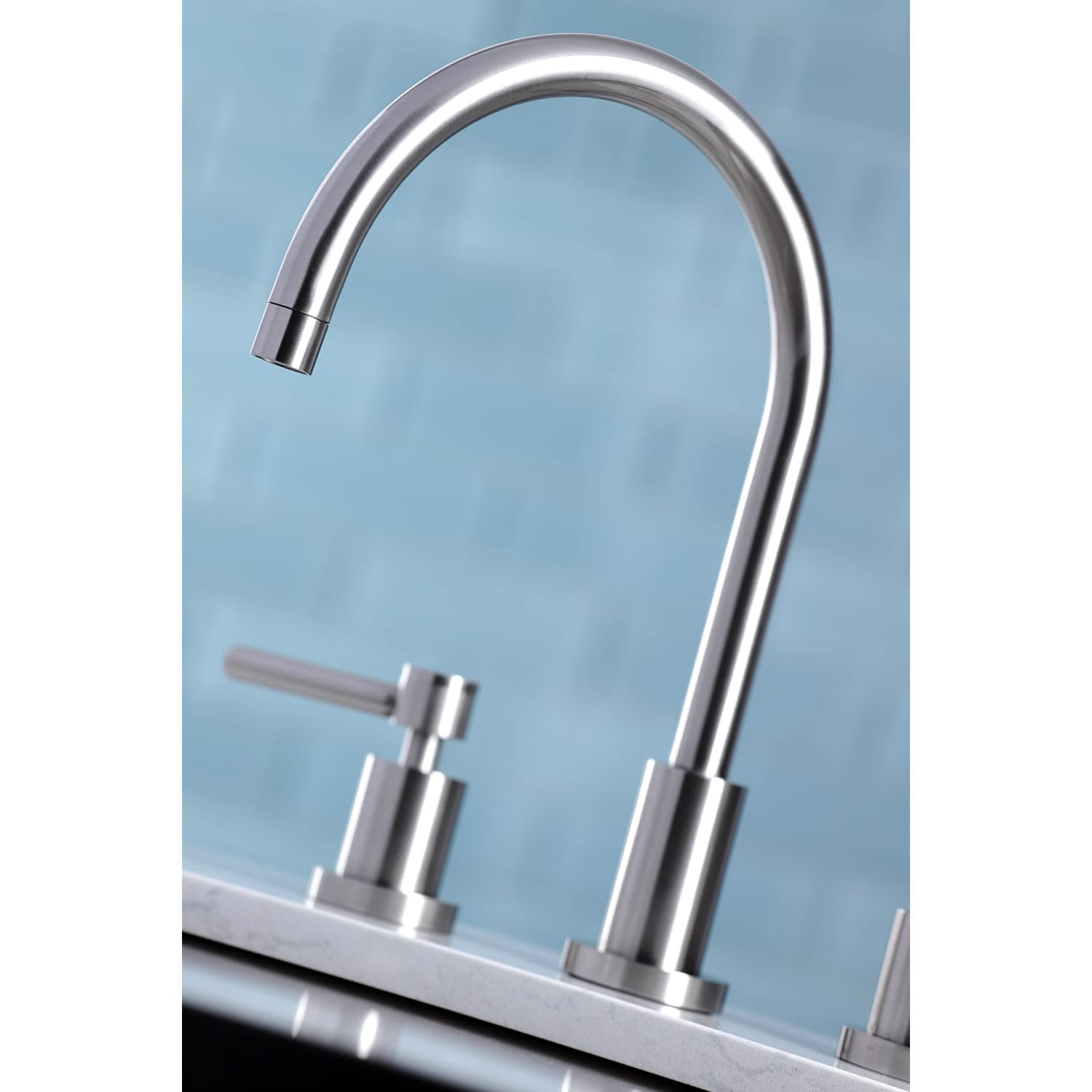 Kingston Brass KS8726DLLS Concord Widespread Kitchen Faucet, 7-7/8 inch in Spout Reach, Polished Nickel