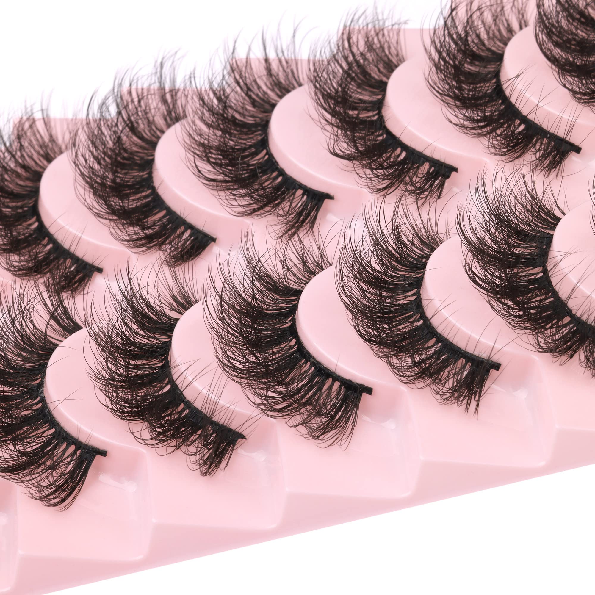 False Eyelashes 16mm Fluffy Lashes That Look Like Extensions Strip Eyelashes Wispy Cat Eye Lashes Pack 3D Faux Mink Lashes Natural Look by Zegaine 10 Pairs