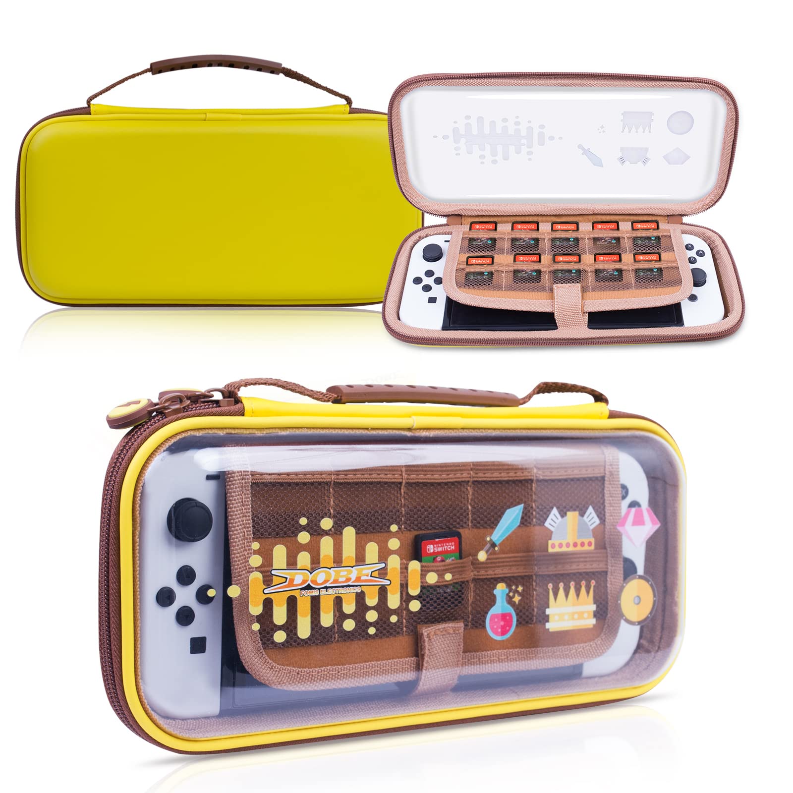 DOBE FOMIS ELECTRONICS Carrying Case for Nintendo Switch/Switch OLED Portable Cute Storage Switch Travel Case with Protective Hard Shell 10 Games Card Slots for Console & Accessories