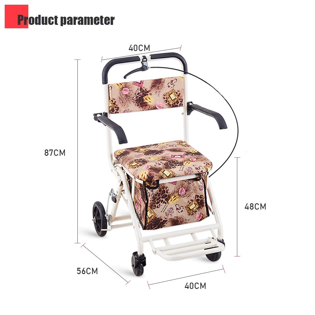 Folding Rollator Walker with Seat,Lightweight Height Adjustable with Padded Seat Carry Basket and Locakble Brakes Easy Storage Transport - Supports 220 lbs