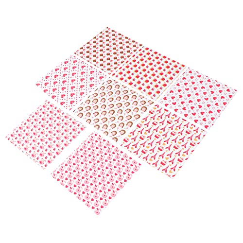 EXCEART Fabric Fabric 8Pcs Valentines Day Fabric Squares Heart Fabric Bundle Squares Valentines Sewing Patchwork for Holiday Anniversary Wedding Party Quilting Quilted