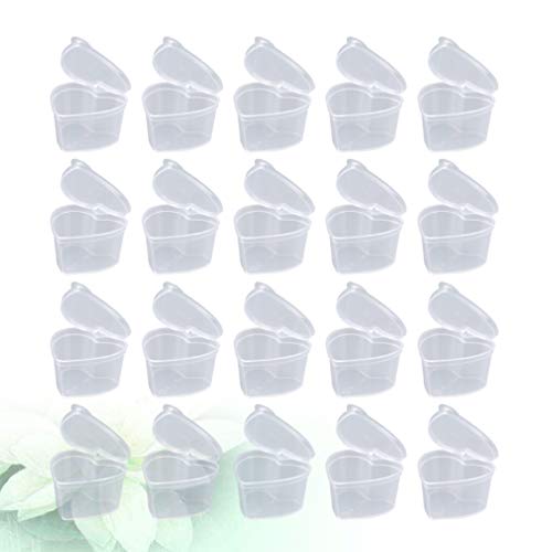 EXCEART Heart Shaped Souffles Cups Transprarent Plastic Storage Box design, easy to DIY, Sewing Supplies Storage. Plastic Sauce Cups