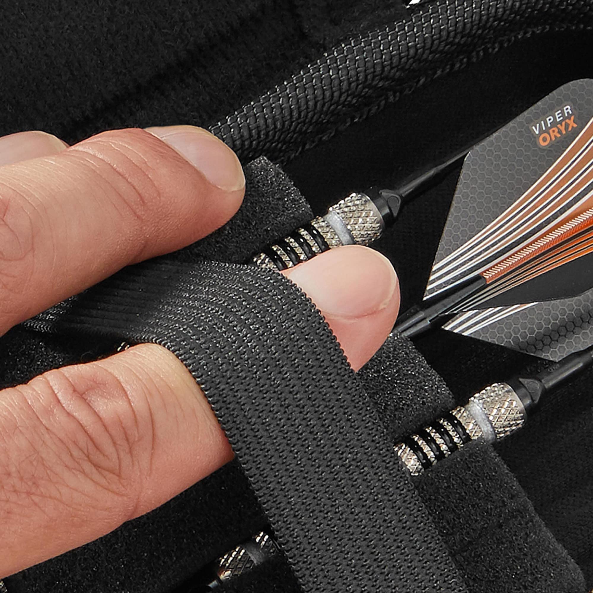 Casemaster Sentry 6 Dart Case Slim, Holds Extra Accessories, Tips, Shafts and Flights, Compatible with Steel Tip and Soft Tip Darts, Impact & Water Resistant TacTech Shell, Blue Zipper