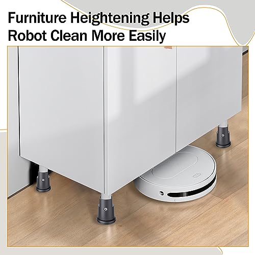 xuenair Adjustable Bed Risers with Arc-Shaped Retaining Clip, Fit Legs Diameter from 0.59–1.65 Inch, Elevation in Heights 2.36 Inch Heavy Duty Bed Risers Supports Up to 5000 Lbs, Gray 4 Pack