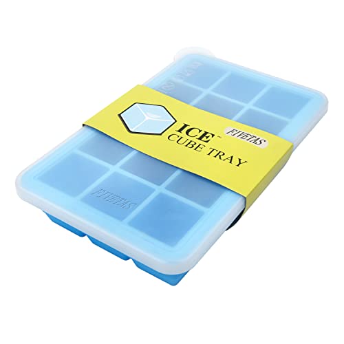 FIVETAS Super Thickness Silicone ice tray.Ice Cube Trays with Lid which is Spill-Resistant and Removable.BPA Free and Reusable.Ice Cube Trays for Cocktails,Whisky,Freezer.