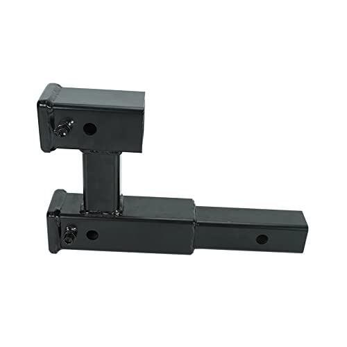 Trailer 2 inches Dual Hitch Receiver Adapter Extension 9-1/2 inch for Towing Bicycle Rack,GTW 5,000 lbs,with Pin and Clip