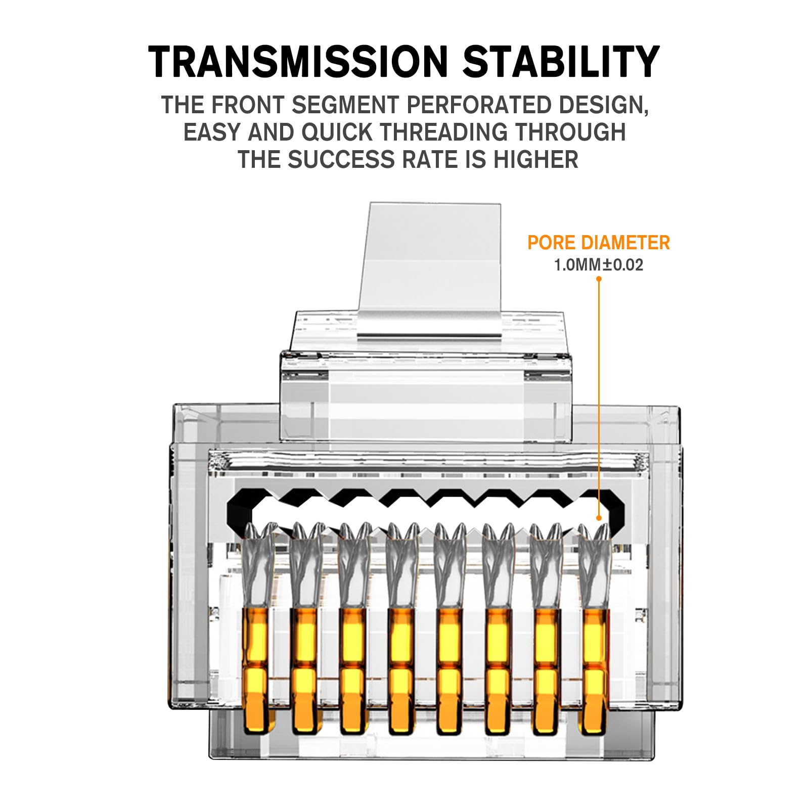 Ercielook RJ45 Ends - Pass Through Cat6 Cat5 RJ45 Connector, 100-Pack 8P8C Ethernet Connector