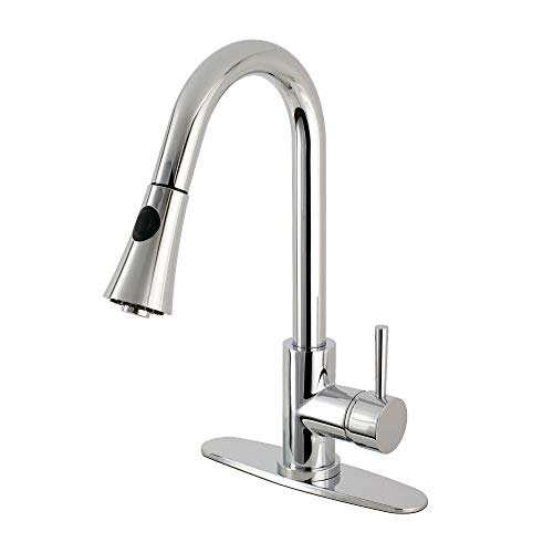 Kingston Brass Gourmetier LS8721DL Concord Single-Handle Pull-Down Kitchen Faucet, Polished Chrome, 8-3/8 inch in Spout Reach