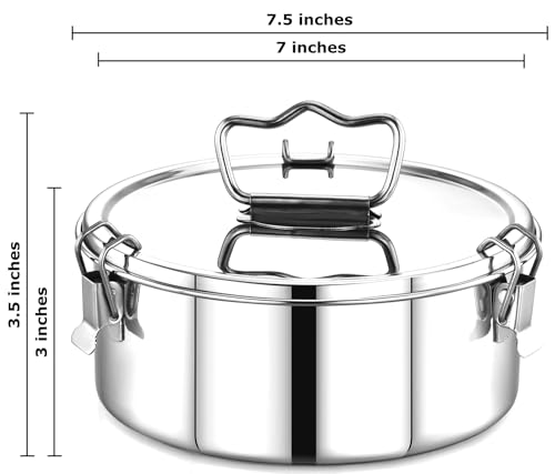 EasyShopForEveryone Stainless Steel 7.5 x 7.5 x 3.5 Inches Flan Pan, Capacity 63 fl. oz, Compatible with 6 Qt Instant Pot, 3 Inch Deep Custard Pan