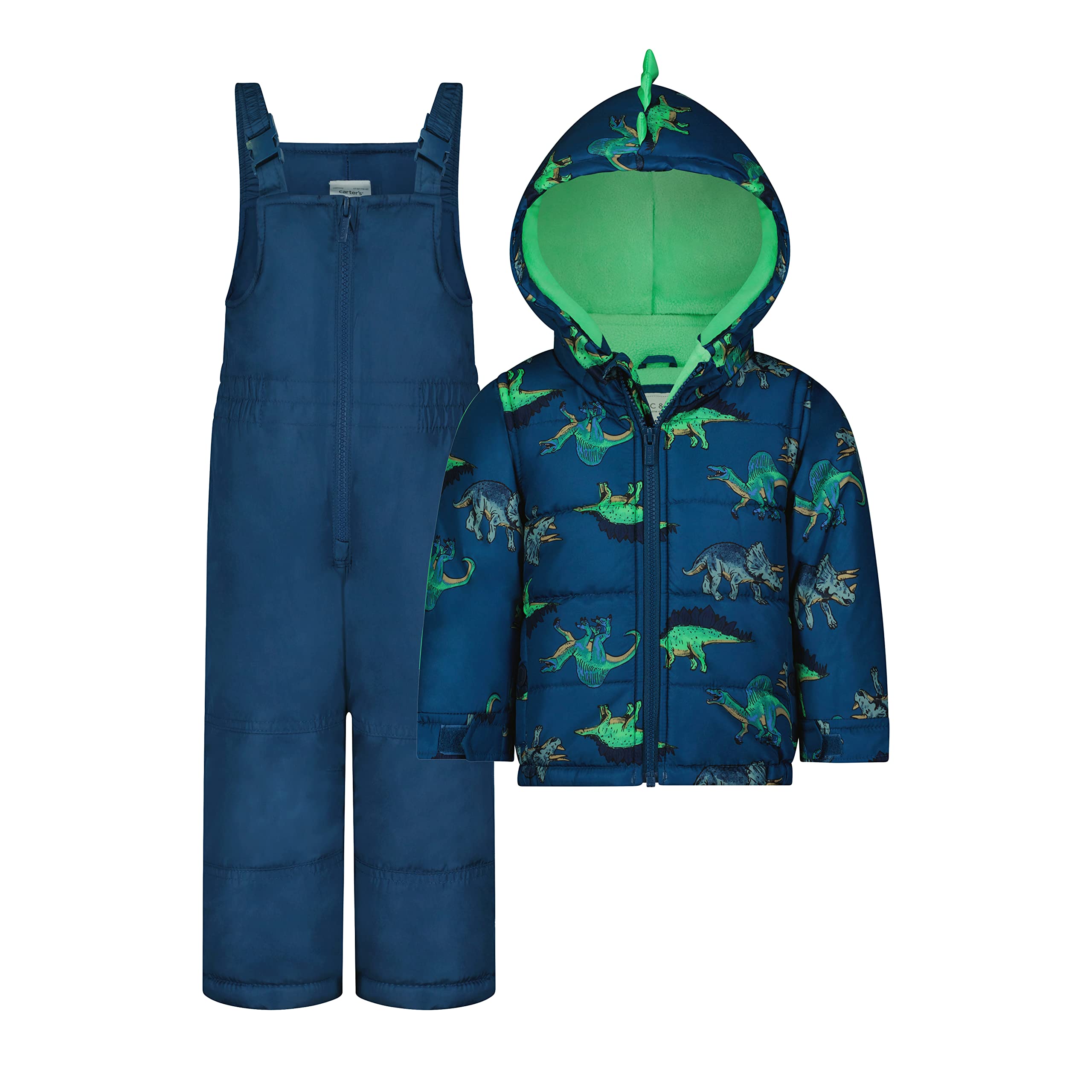 Carter's Baby Boys' Character Snowsuit, Teal Dino, 18MO