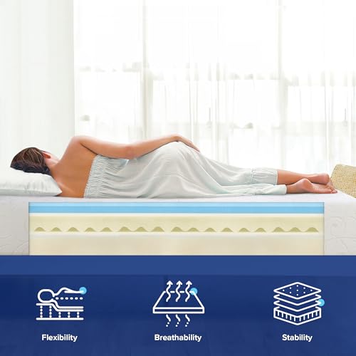 Olee Sleep King Mattress, 9 Inch Deluxe Gel Memory Foam Mattress, Gel Infused for Comfort and Pressure Relief, CertiPUR-US Certified, Bed-in-a-Box, Medium Firm, King Size