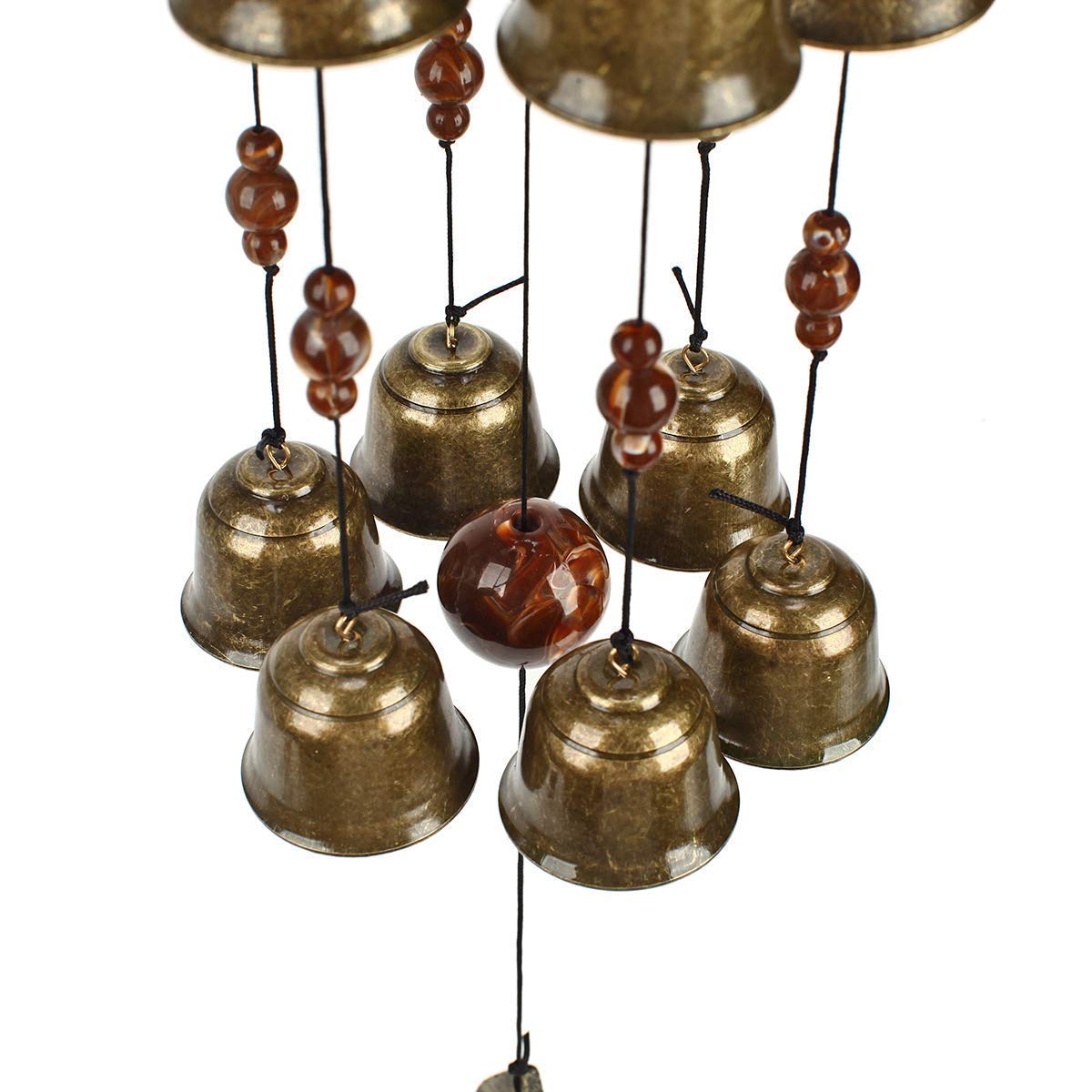 Gardenvy Bird Nest Wind Chime, Bird Bells Chimes with 12 Wind Bells for Glory Mother’s Love Gift, Garden Backyard Church Hanging Decor, Bronze