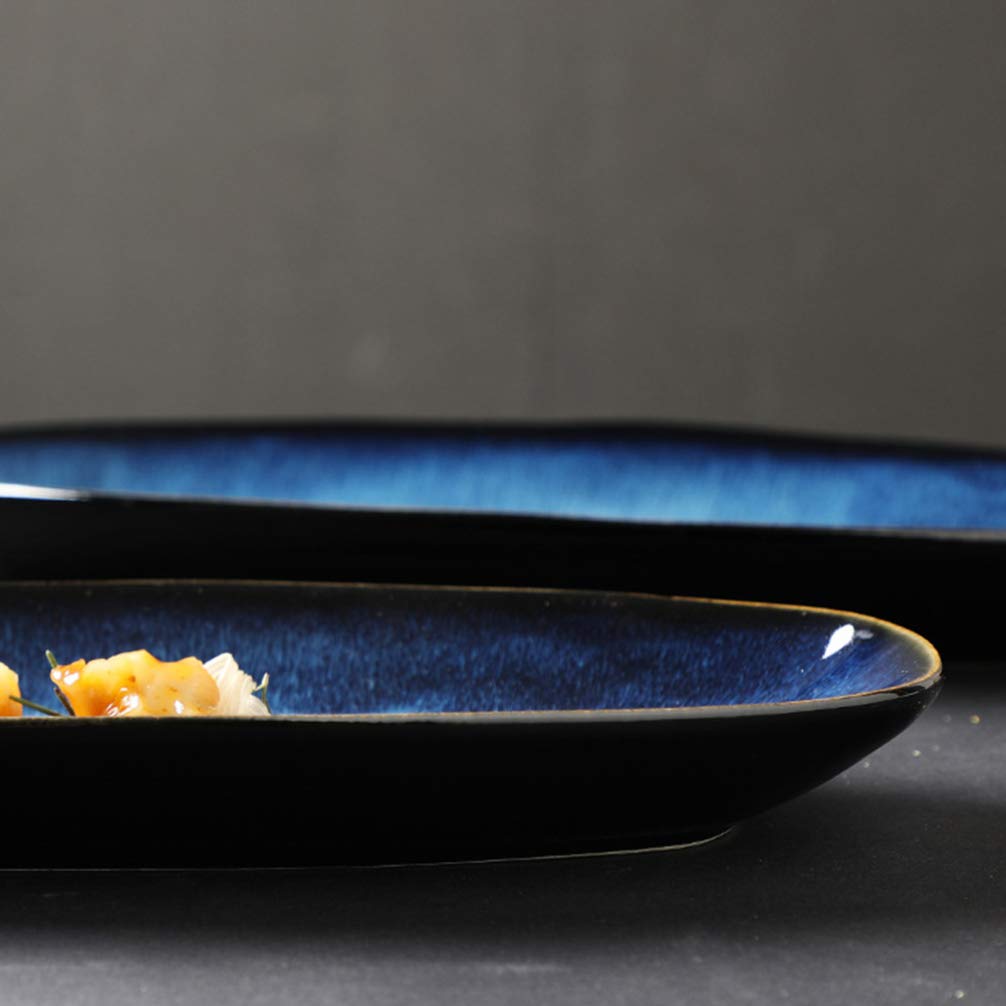 Fish Plate Premium Ceramic Oval Dinner Plates Food Trays Plates Ceramic Oven Safe Trays for Serving Sushi Party Tray Prep Dishes Snack Spaghetti Food Plate Appetizer Tableware