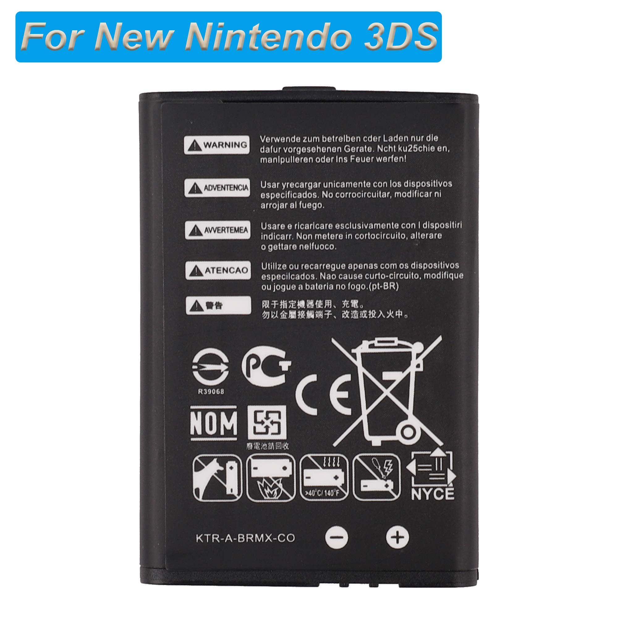 E-YIIVIIL Replacement Battery KTR-003 Compatible with New Nintendo 3DS N3DS 1400mAh 5.2Wh