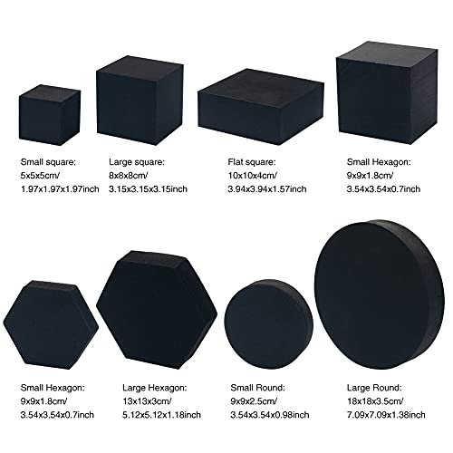 Kakalote Product Photography Props, 8pcs Hard Foam Geometric Cube Props, Solid Blocks Shooting Props for Jewelry Cosmetics and Accessories Modeling and Decoration(Black)
