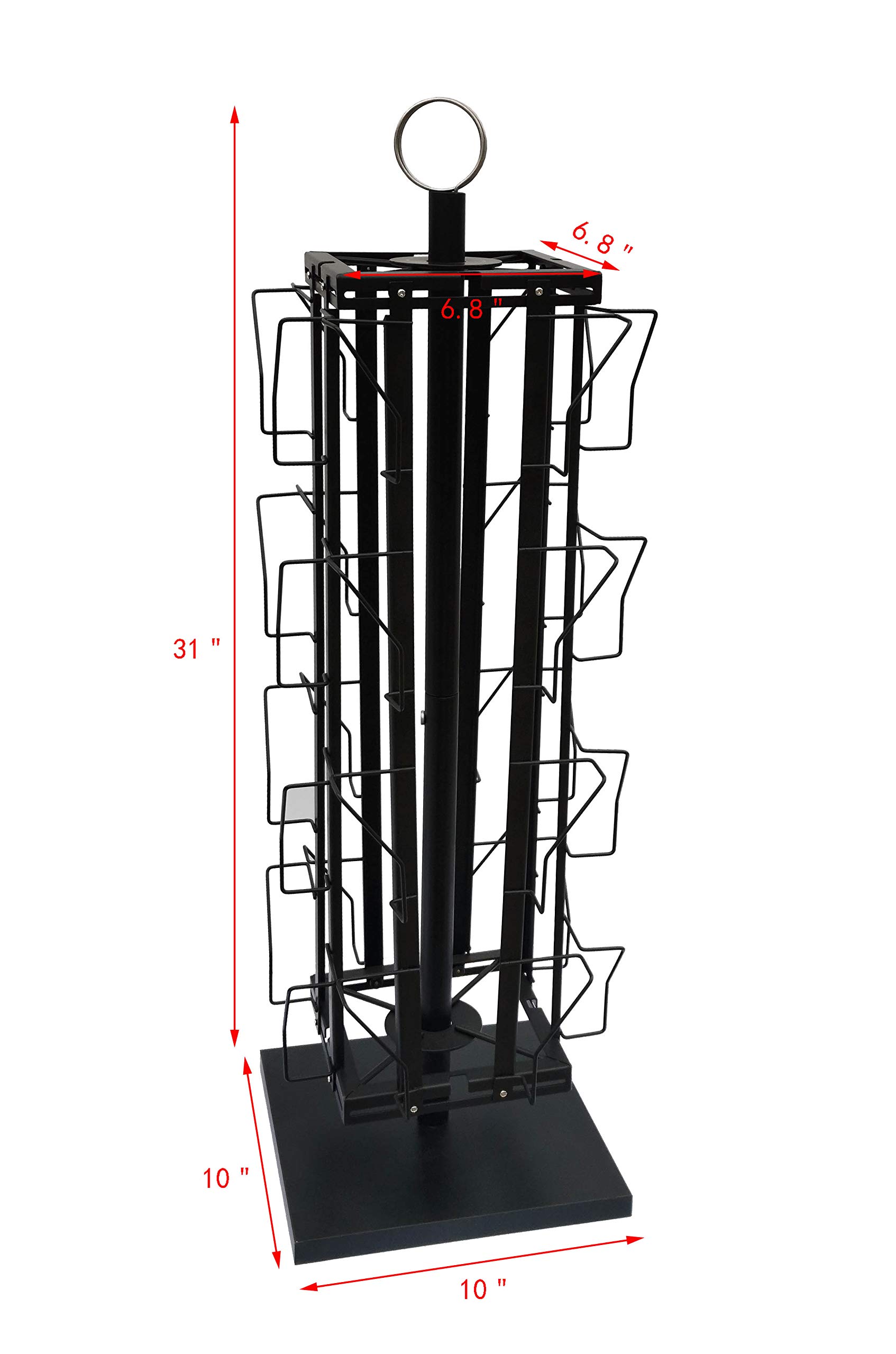 FixtureDisplaysÂŽ Adjustable Greeting Card Rack 4x6"-7x5" Horizontal Vertical Post Card Display .Pocket Size: 4.5-9.9" Wide X 5.8" Tall, 16 Pockets 11602-BLK-NEW