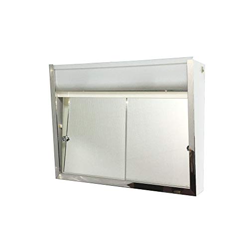 Ketcham SDL-2419-24" W x 19" H Sliding Door Series Surface Mounted Polished Edge Mirror Door Medicine Cabinet