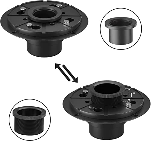 EXF Square Shower Drain 6 Inch Matte Black, Stainless Steel Shower Floor Drain Kit with Flange, Removable Grid Grate, Hair Strainer, Not Fit for Bathtub